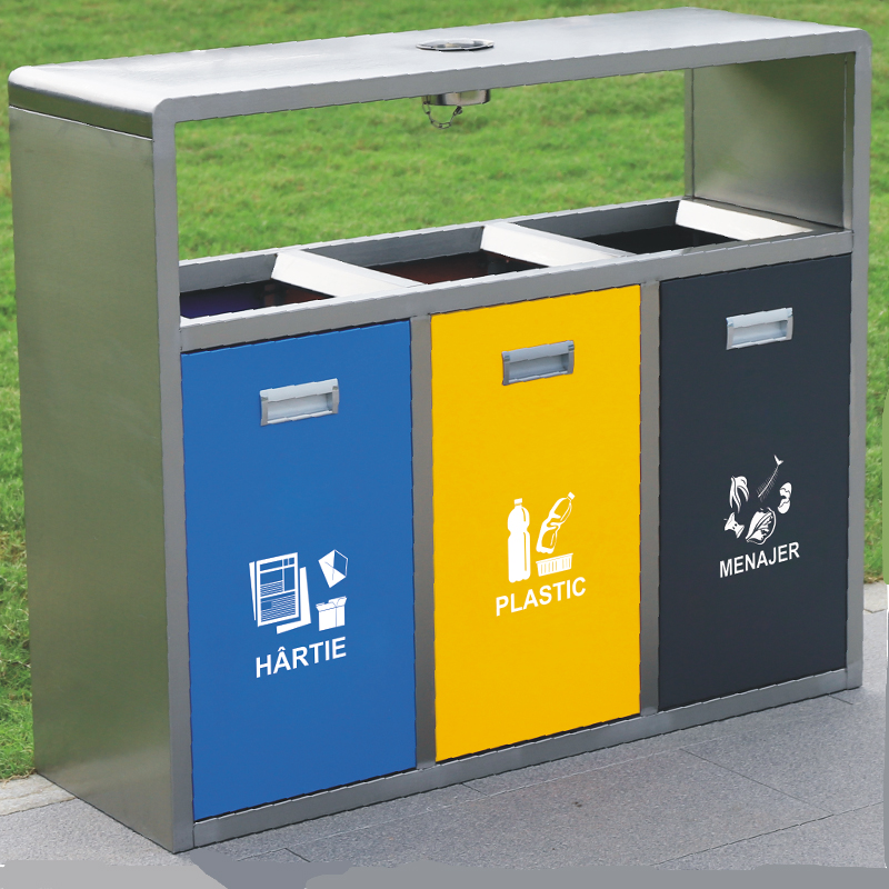 Cos de colectare selectiva din otel inoxidabil cu 3-4-5 cuve UM3218