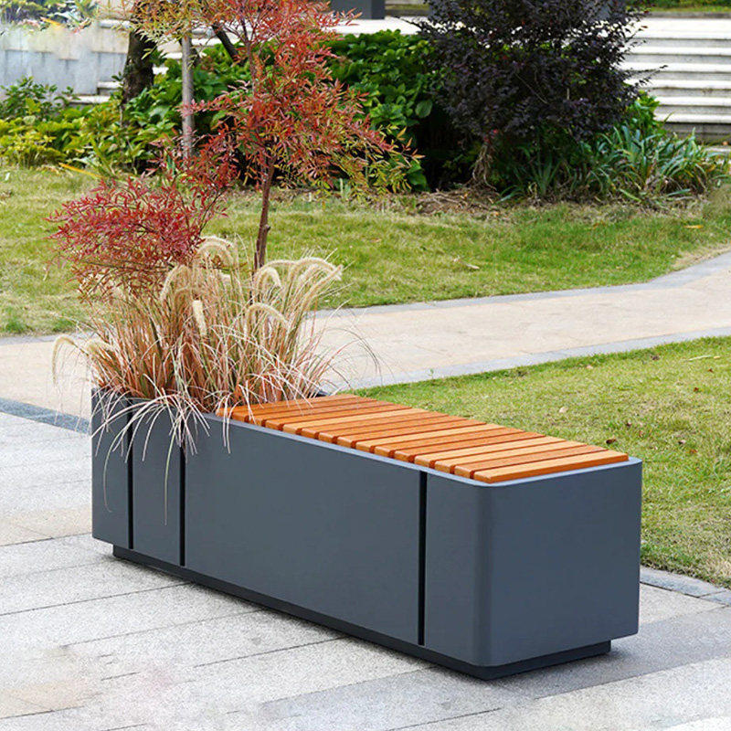 Banca cu jardiniera stradala UM3222A - Urban Market SRL